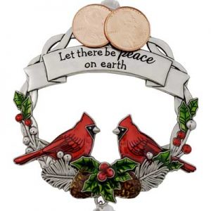 Cardinal Peace on Earth - The Copper Coin® Penny Home Decor